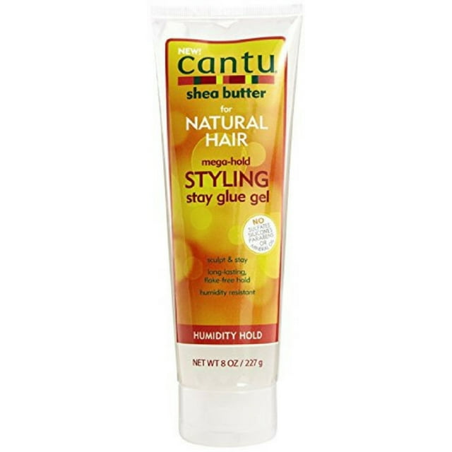 Cantu Natural Hair Mega-Hold, Styling Stay Glue Gel 8 oz (Pack of 2 ...