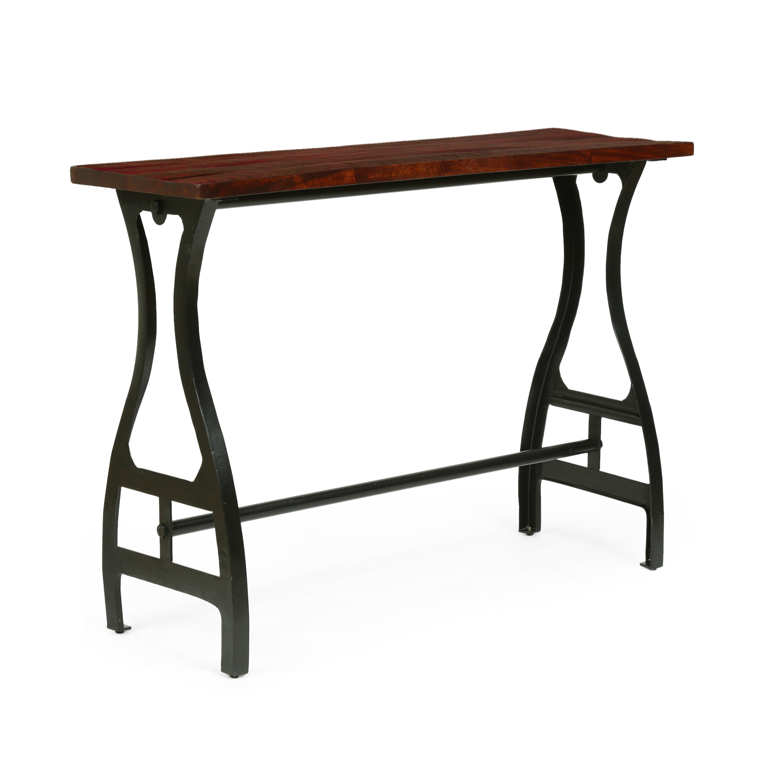 Jolson Modern Industrial Handmade Acacia Wood Console Table, Dark Brown ...