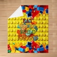 Building Blocks Fleece Blanket,Fashion Geometric Colorful 3D Print Bed ...