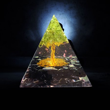 TB&W Crystal Energy Orgone Pyramid Tree of Life Prosperity Mold Wealth ...