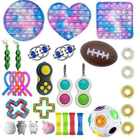 Fidget Toys Set, Cheap Sensory Fidget Pack with Push Pop Bubble Board Simple Sensory Dimple ...