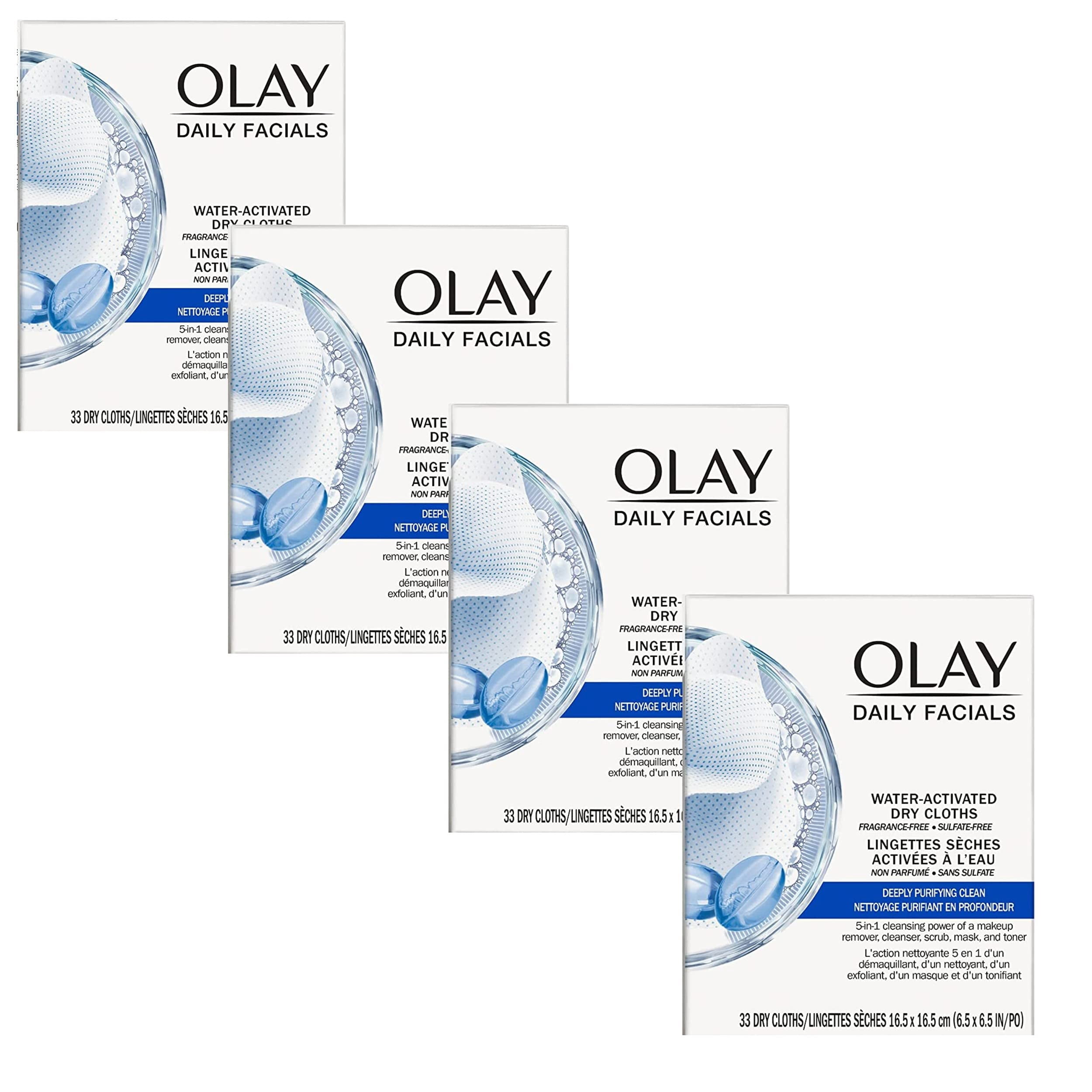 Olay Daily Deeply Clean 2-in-1 Water Activated Cleansing Face Cloths ...