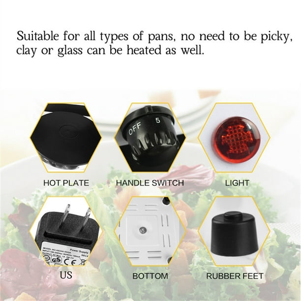 Electric Stove 1000W Countertop Coffee Burner Temperature Control ...