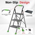 Step Ladder Foldable Folding Stool - for Home Adults Kitchen 3 Stepping ...