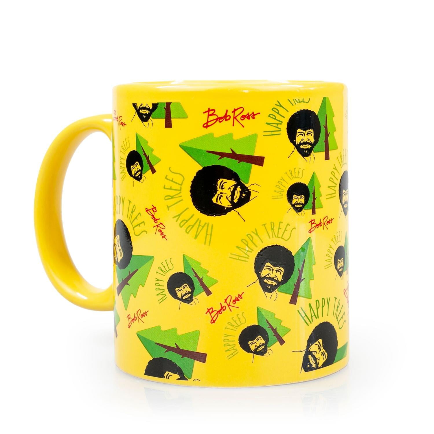 Bob Ross Collectibles | Bob Ross Happy Trees Mug | Yellow - Walmart.com
