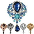 Besufy Women Brooch Pin Wedding Bridal Bouquet Clear Crystal Rhinestone