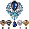 Besufy Women Brooch Pin Wedding Bridal Bouquet Clear Crystal Rhinestone
