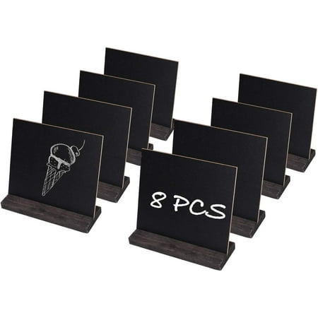 Mini Chalkboard Tabletop Signs, AIMTYD 5" × 6" Message Board Wood Base ...