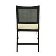 Riviera Rattan Back Folding Chair with Upholstered Seat, Black ...