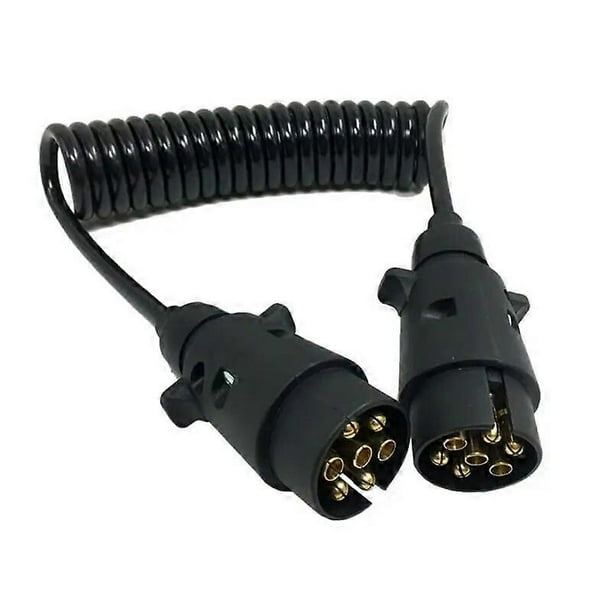 7 Way Trailer Extension Coiled Cable Universal 7Pin Trailer Connector ...