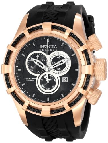 Invicta Men's Bolt Reserve Chronograph Black Silicone and Dial ...