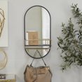 DecMode Black Oval Wall Mirror - 28 Shelf Mirror - Walmart.com