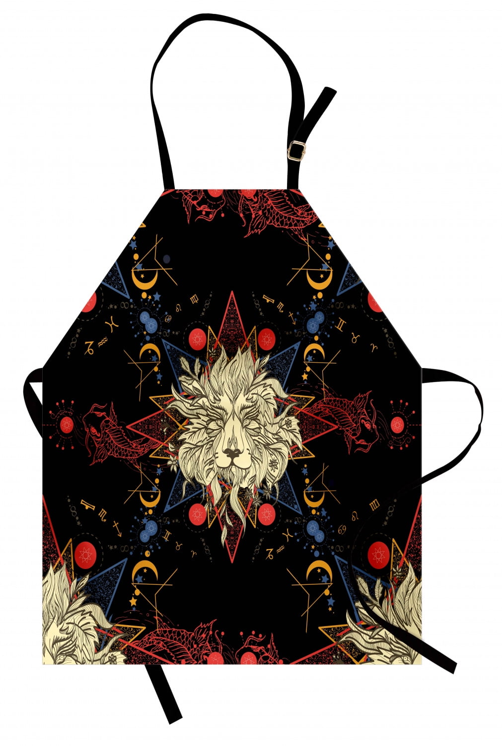 Astrology Apron Medieval Mystic Lion Astrological Symbols of Zodiac ...