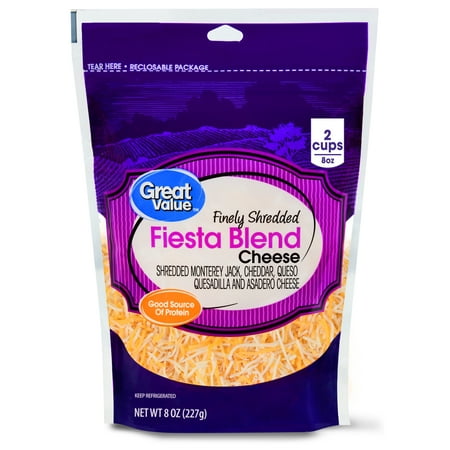 Great Value Finely Shredded Fiesta Blend Cheese, 8 oz - Walmart.com