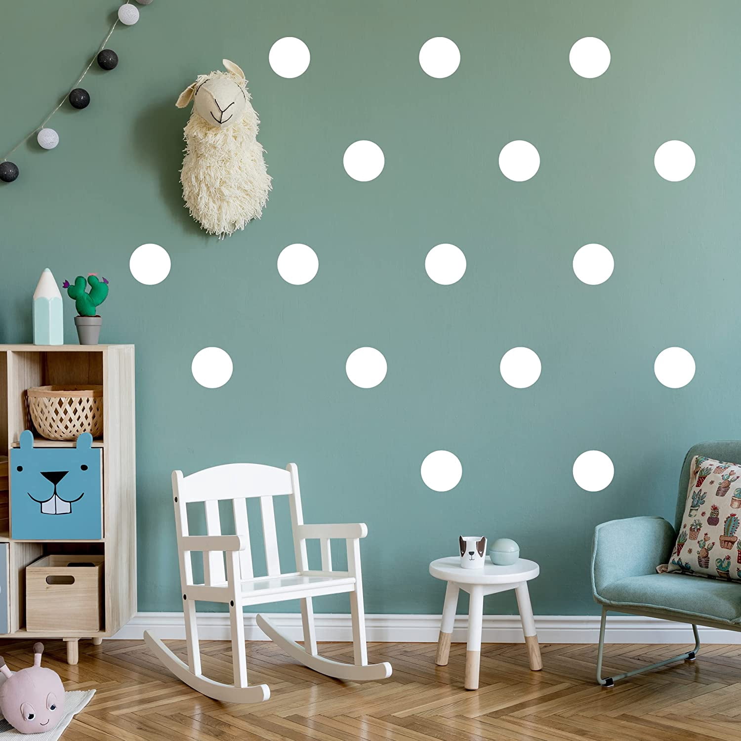 Decalcomania Wall Decor White Polka Dot Wall Decals - Set of 42 Wall ...