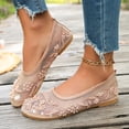 Casual Ballet with Embroidered Round Toe and Pearl Mesh -On for ...