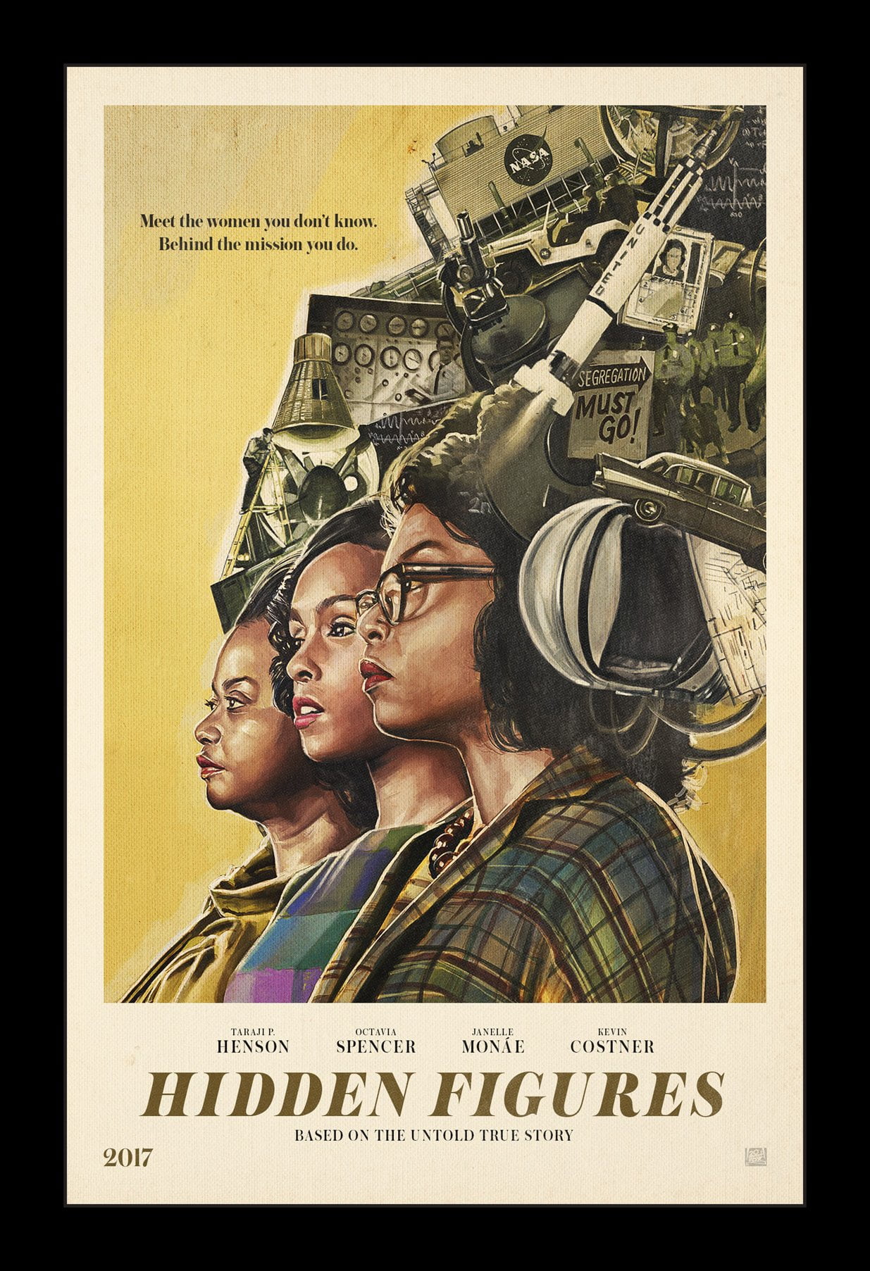 HIDDEN FIGURES - 11x17 Framed Movie Poster - Walmart.com