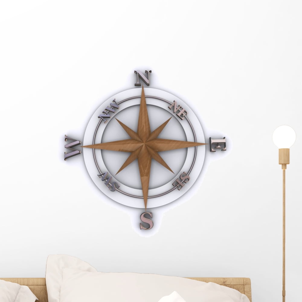 Compass Wall Decal by Wallmonkeys Peel and Stick Graphic (18 in W x 14 ...