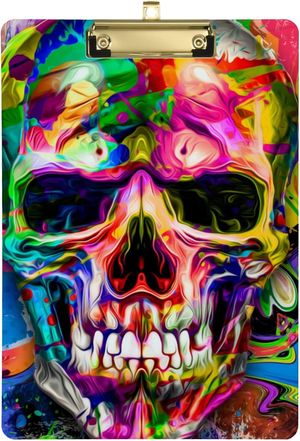 FMSHPON 3D Skull Skeleton Clipboard Hardboard Wood Nursing Clip Board ...