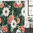 Daisies Peonies Shower Curtain Set - Small 36" x 72" Washable Bathtub ...