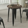 Merrick Lane 24" Round Metal Indoor Table with Black Galvanized Steel ...