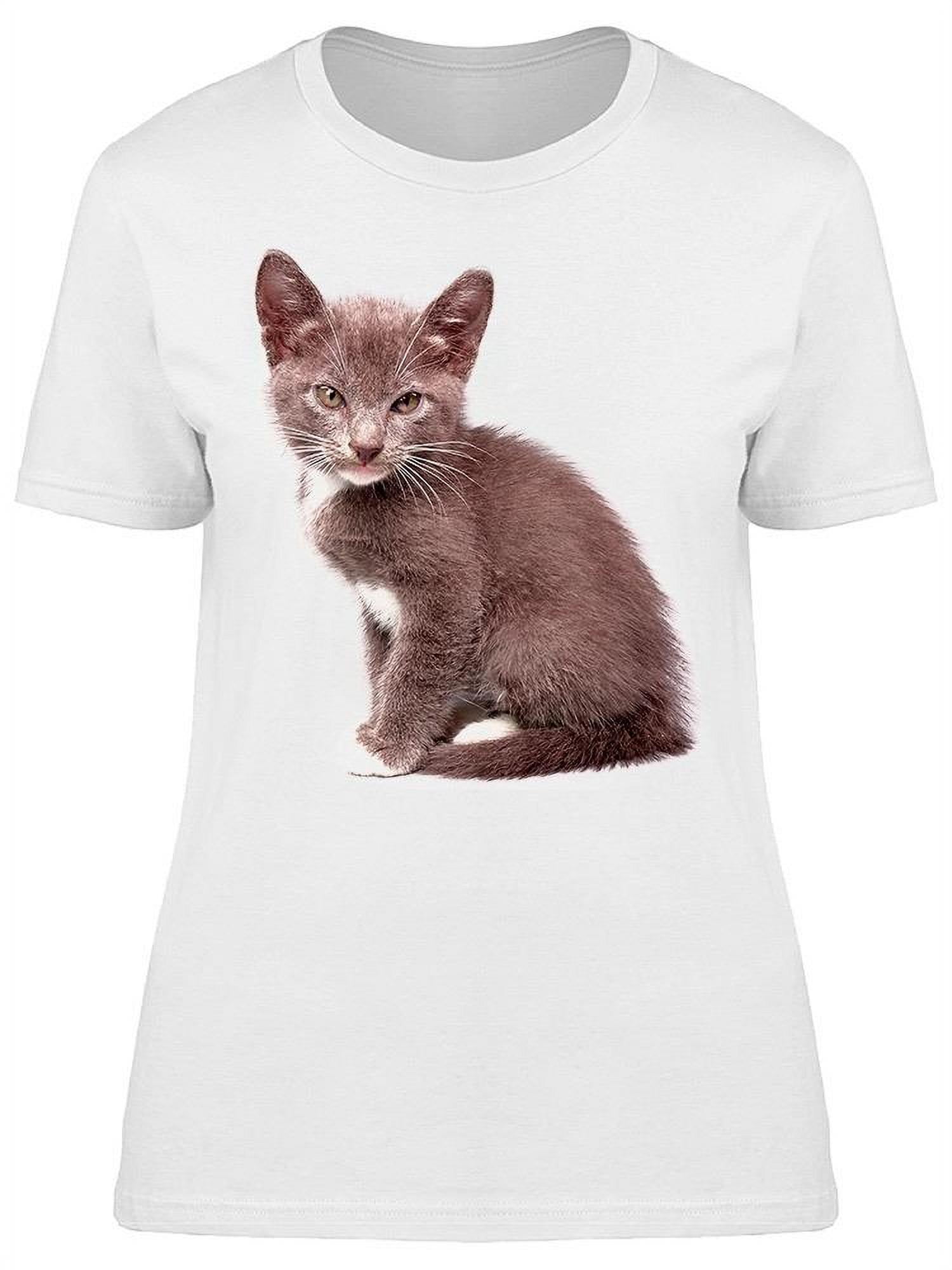 Little Grumpy Gray Kitty T-Shirt Women -Image by Shutterstock, Female ...