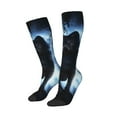 Vsdgher Night Scene of Wolves Print Thigh High Socks Extra Long ...