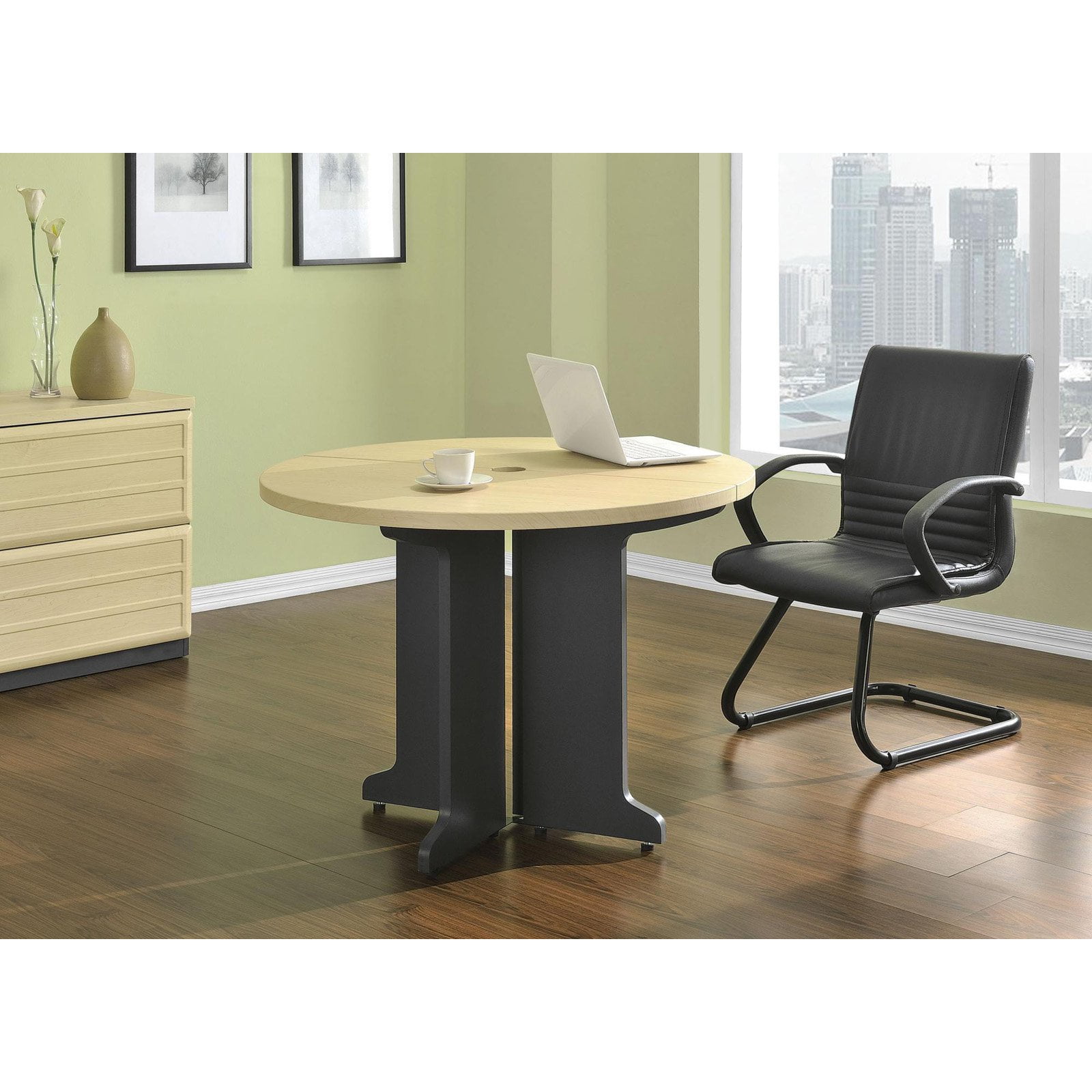 Ameriwood Home Pursuit Round Office Table Bundle, Multiple Colors ...