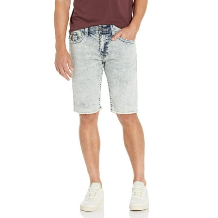 True Religion Men's Ricky Flap Big T Shorts Fray, Barrel Light Wash, 28 ...