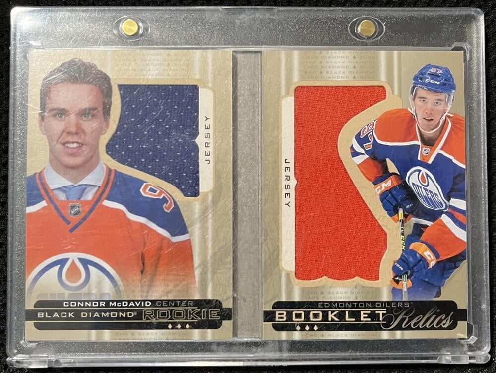 2015-16 UD Black Diamond Connor McDavid Rookie RC Booklet Relics 262/ ...