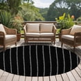 Black Faded Stripes 6FT Round Area Rugs for Living Room Modern Abstract ...