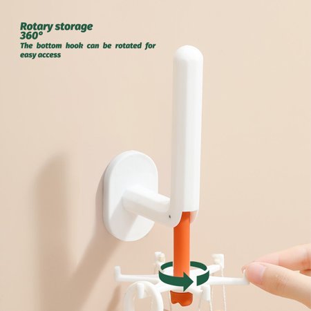 Dalazy Kitchen Hook Rotated 6 Claw Hooks Wall-Mounted Paper Holder ...