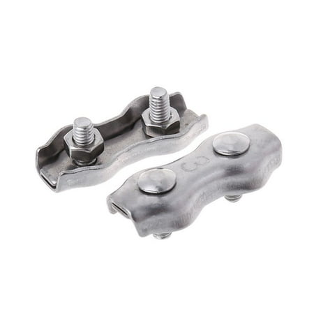 wruas 2pcs Stainless Steel Wire Rope Clips Double Grips Cable Clamps ...