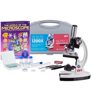 AmScope 120X-1200X STEM Kit - Kids Beginner Microscope with Metal Body ...