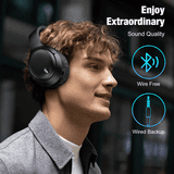 AUOSHI A18 Active Noise Cancelling Headphones, Bluetooth 5.3 Wireless ...