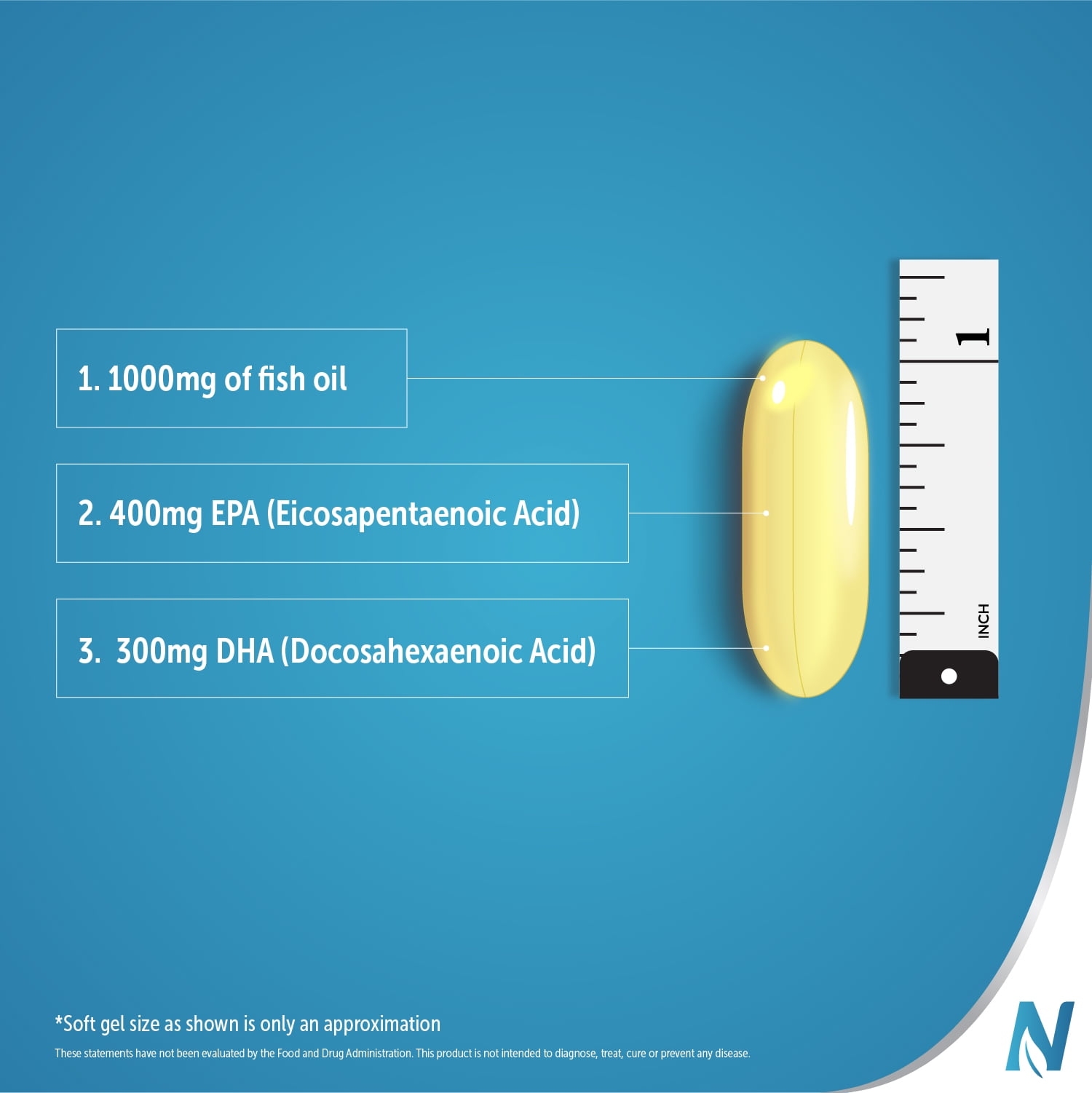 Nutrify Omega 3 Fish Oil (1000mg per Capsule) with EPA/DHA Fatty Acids | Non-GMO & Enteric ...