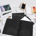 36-Piece Black Plastic 2-Pocket Folder Set with Clear Front Pocket and ...
