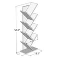 Modern Geometric Bookcase, Bookshelf with 9 Shelves, White Finish ...