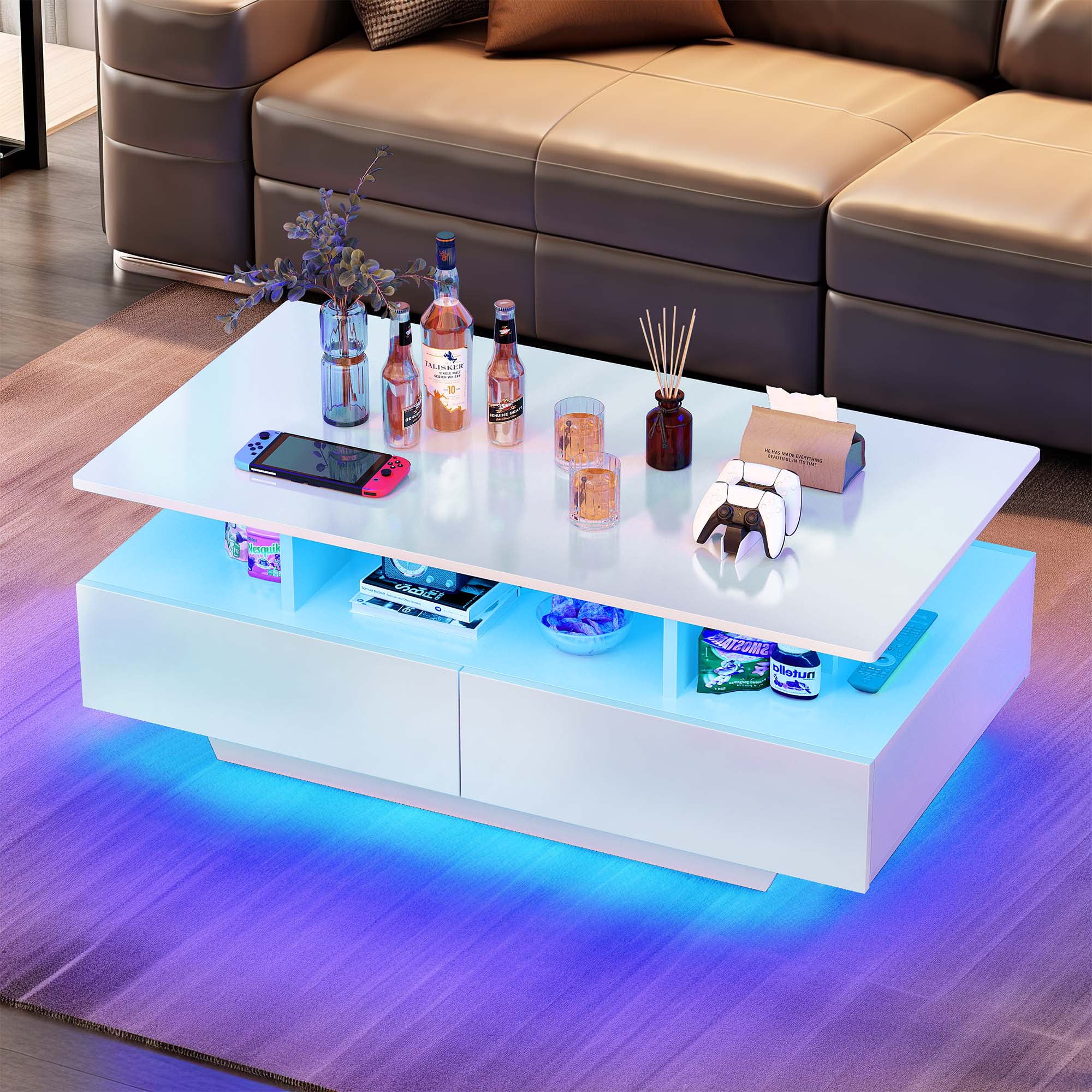 Click here for Dextrus Modern Led Coffee Table  White Coffee Tabl... prices