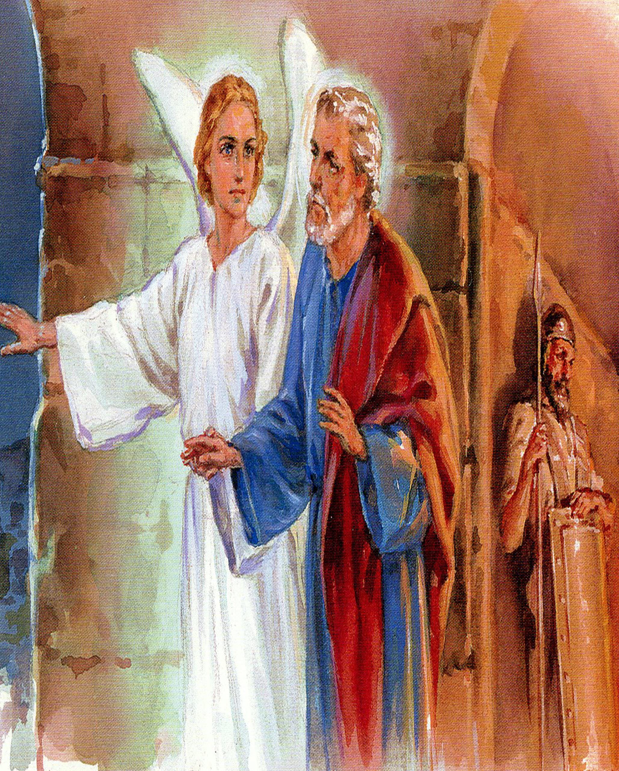 Catholic print picture - Peter free from jail N - 8" x 10" ready to be ...