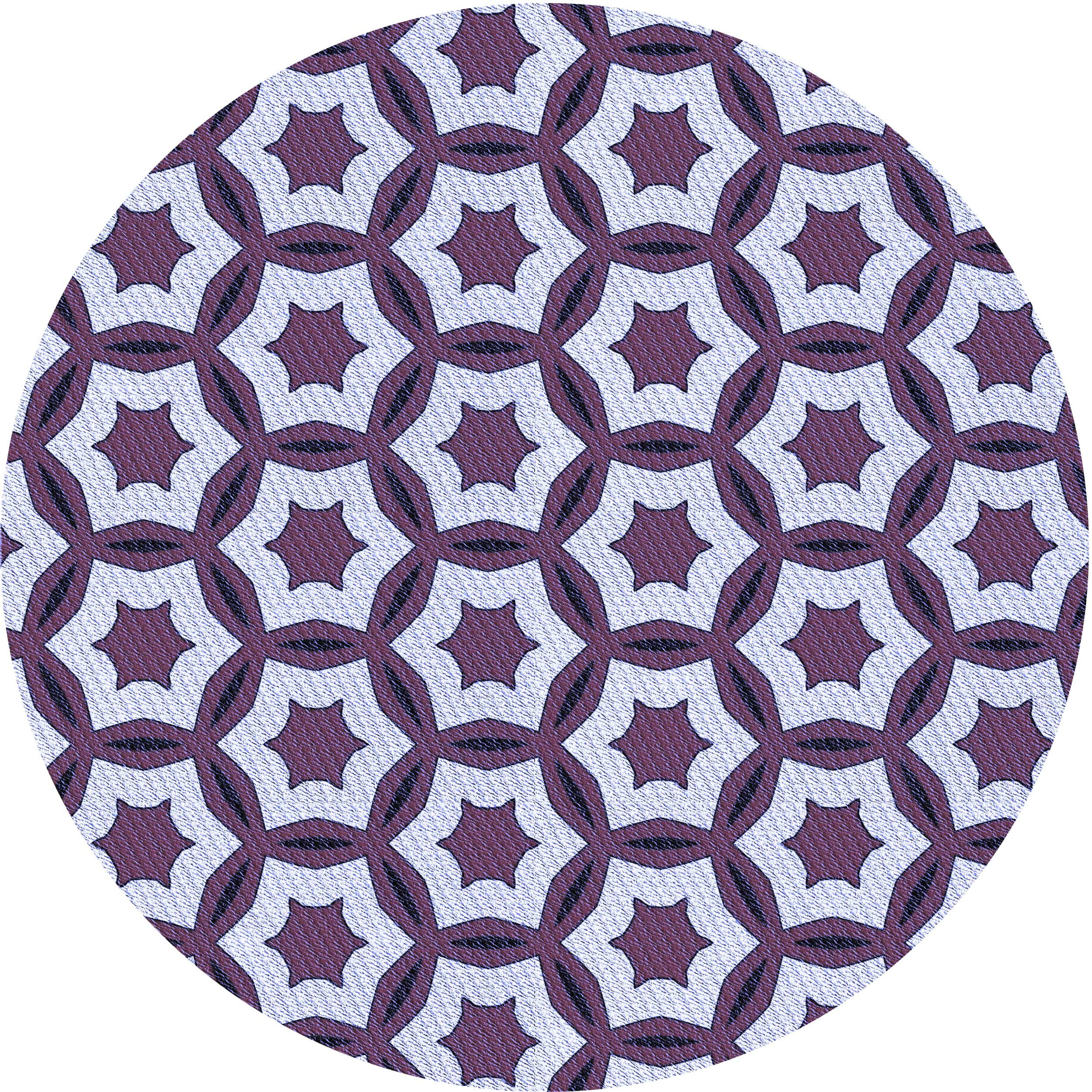 Ahgly Company Indoor Round Patterned Purple Jam Purple Area Rugs, 5 ...