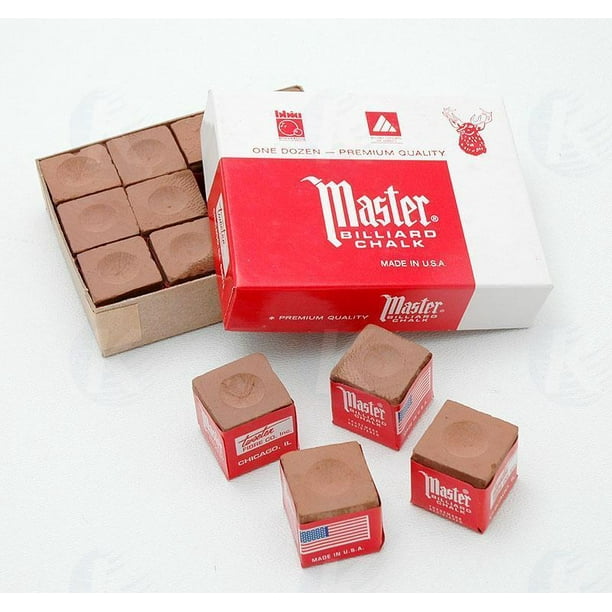 Master BROWN Pool Billiard Cue Q Stick Chalk Doz. Box 12-Pack 1 Dozen ...