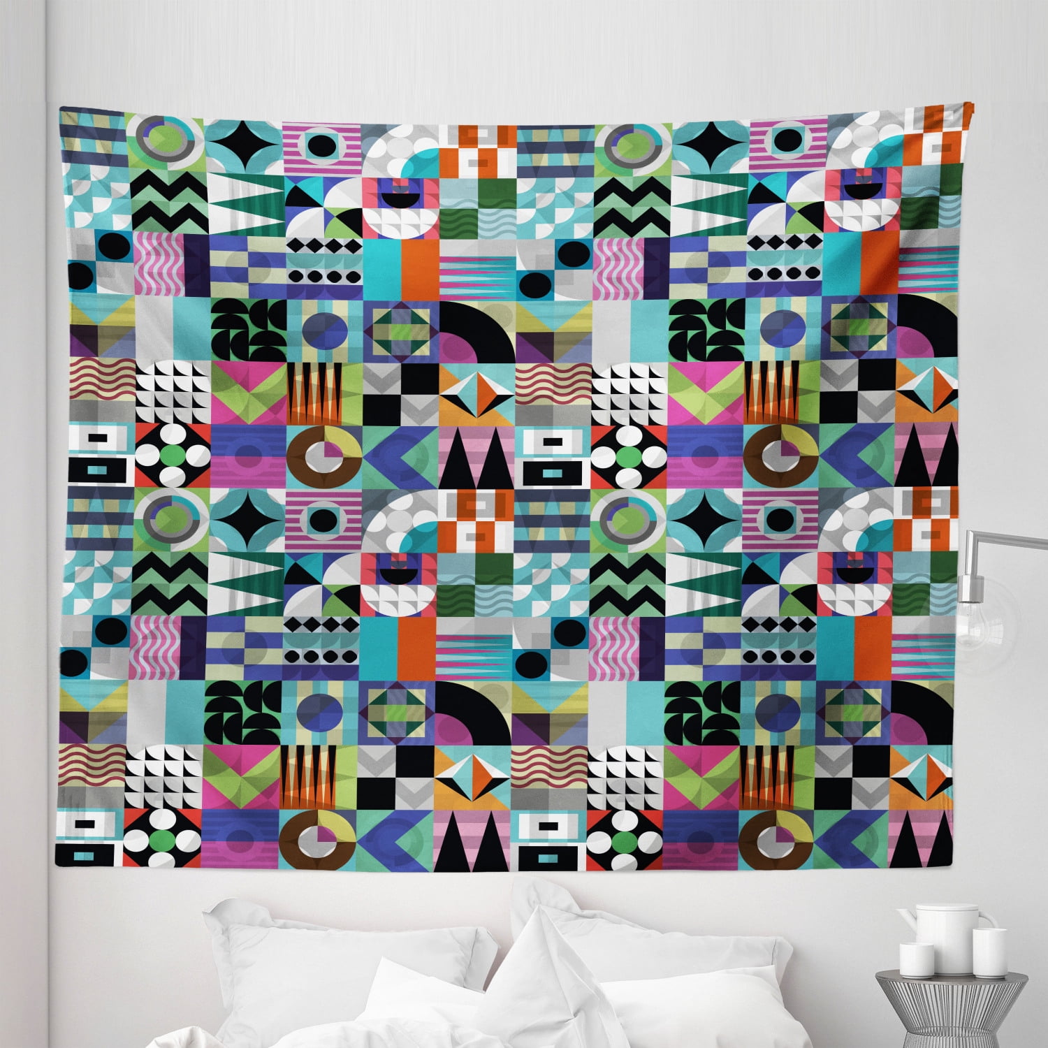 Mid Century Tapestry, Mix of Various Different Geometric Shapes in ...