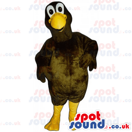 Brown Customizable Plain Bird SPOTSOUND Mascot With Orange Legs And ...