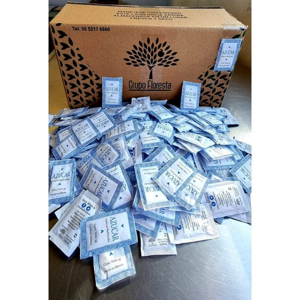 AZUCAR REFINADA CAJA CON 1000 SOBRES DE 5 GR FLORESTA REFINADA ...