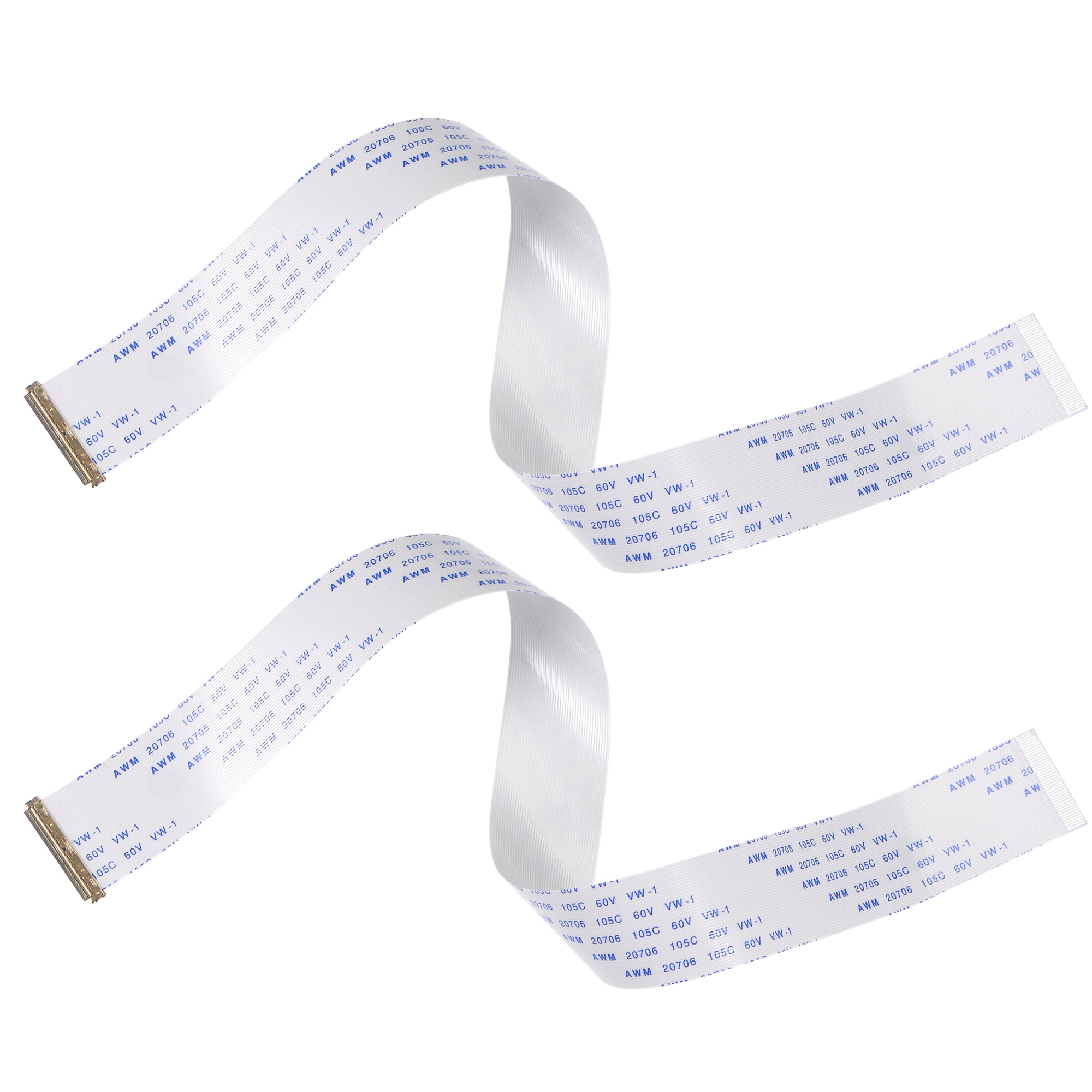 Uxcell FFC Cable 0.5mm Pitch 40 Pin 300mm Flat Ribbon Cable for LCD ...