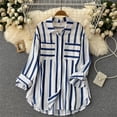 BODOAO Button Down Shirts for Women Summer Striped Dressy Flowy Tops ...