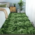 Fluffy Dark Green Rugs for Living Room 5x8, Modern Abstract Bedside ...