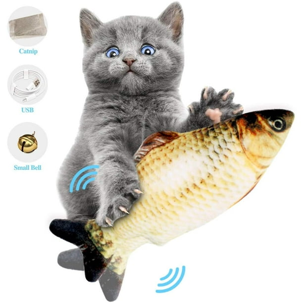 IGUOHAO Electric Moving Cat Kicker Fish Toy, Realistic Flopping Fish ...