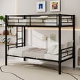 LHYY Twin Over Twin Metal Bunk Bed for ,Metal Structure Bedframe with ...
